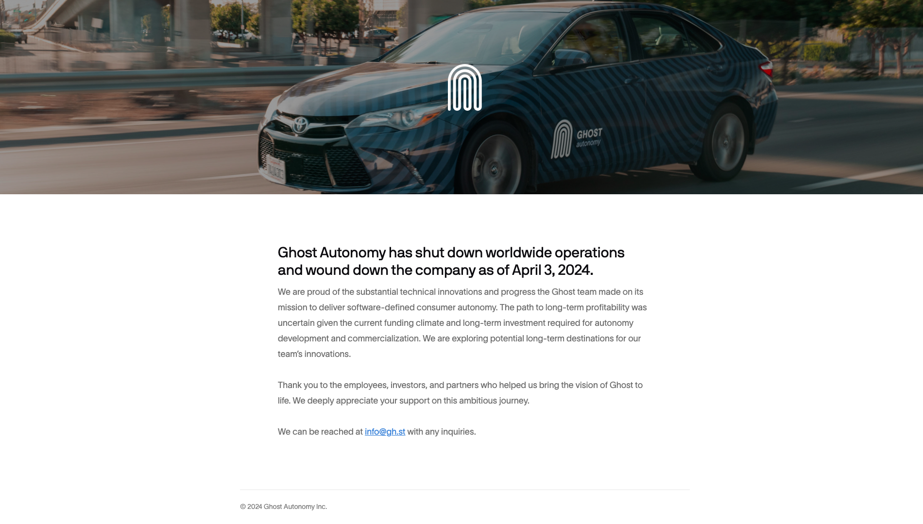 OpenAI-Funded Ghost Autonomy Halts Operations