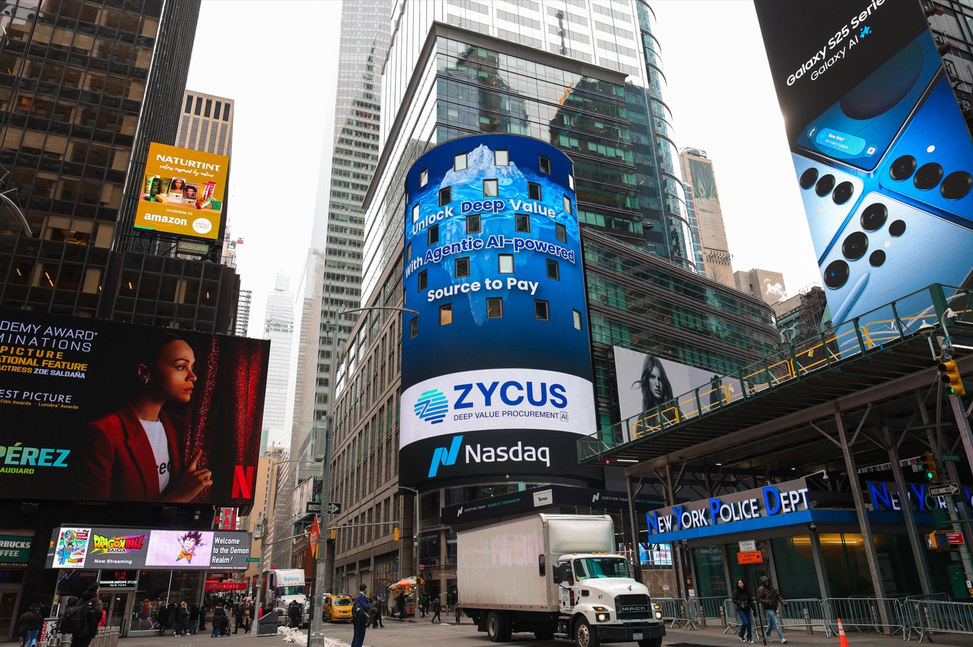 Times Square Nasdaq Tower Spotlights Zycus's Merlin Agentic Platform